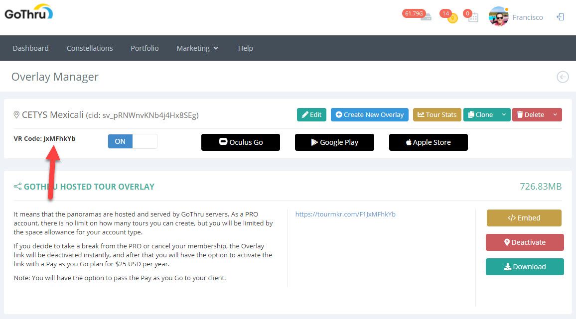 Deep Linking for GoThru VR Navigator